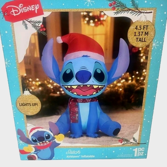 Disney | Holiday | 45 Disney Lilo Stitch Christmas Santa Inflatable Nib ...